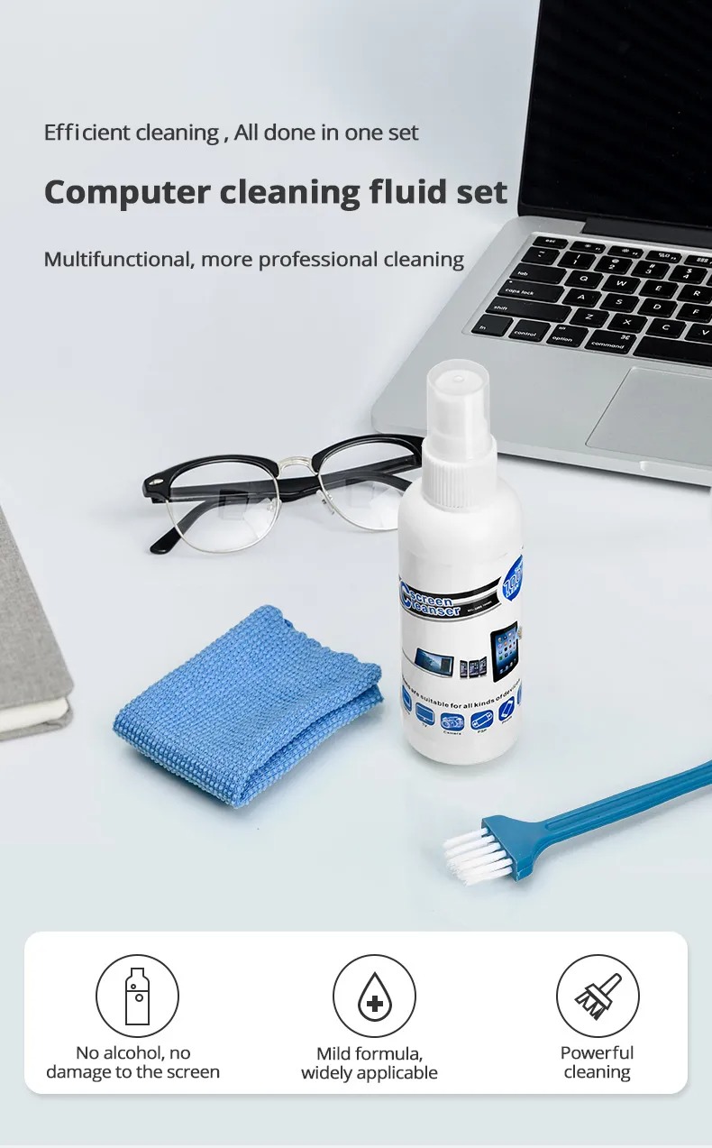 Screen 3 in 1 Cleaner Kit Bundle TV Monitor Laptop Desktop Tablet ...