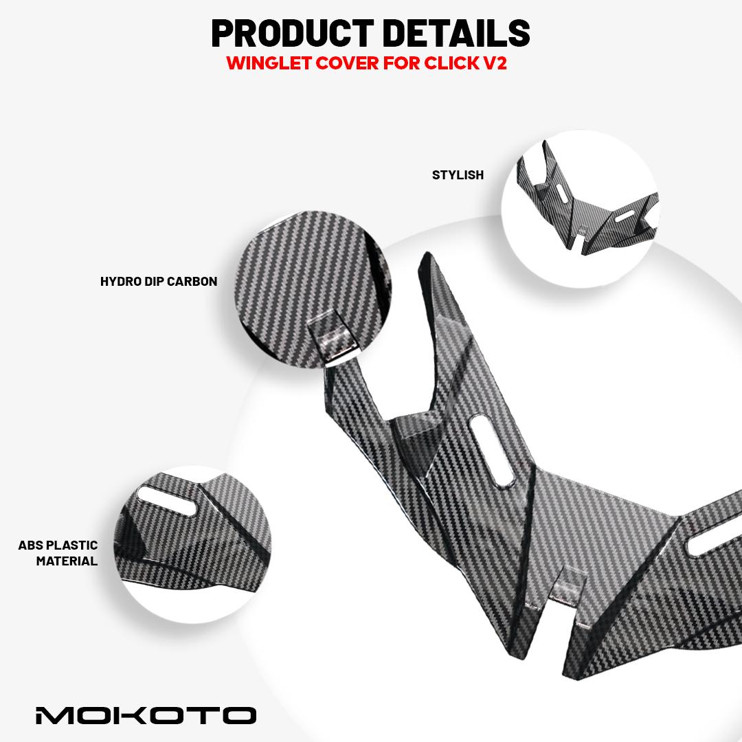 CLICK V2 AERODYNAMIC FRONT WINGLET COVER Z-9857 HYDRO DIP CARBON LOWER ...