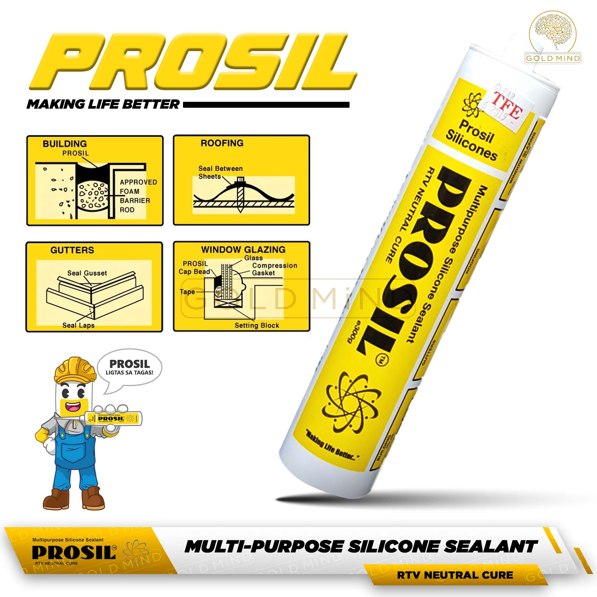 PROSIL Multipurpose Silicone Sealant - Yellow Elephant | Shopee Philippines