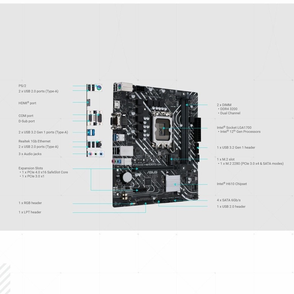 EasyPC| Asus Prime H610M-D D4/H610-R D4 Ddr4 Motherboard gaming ...