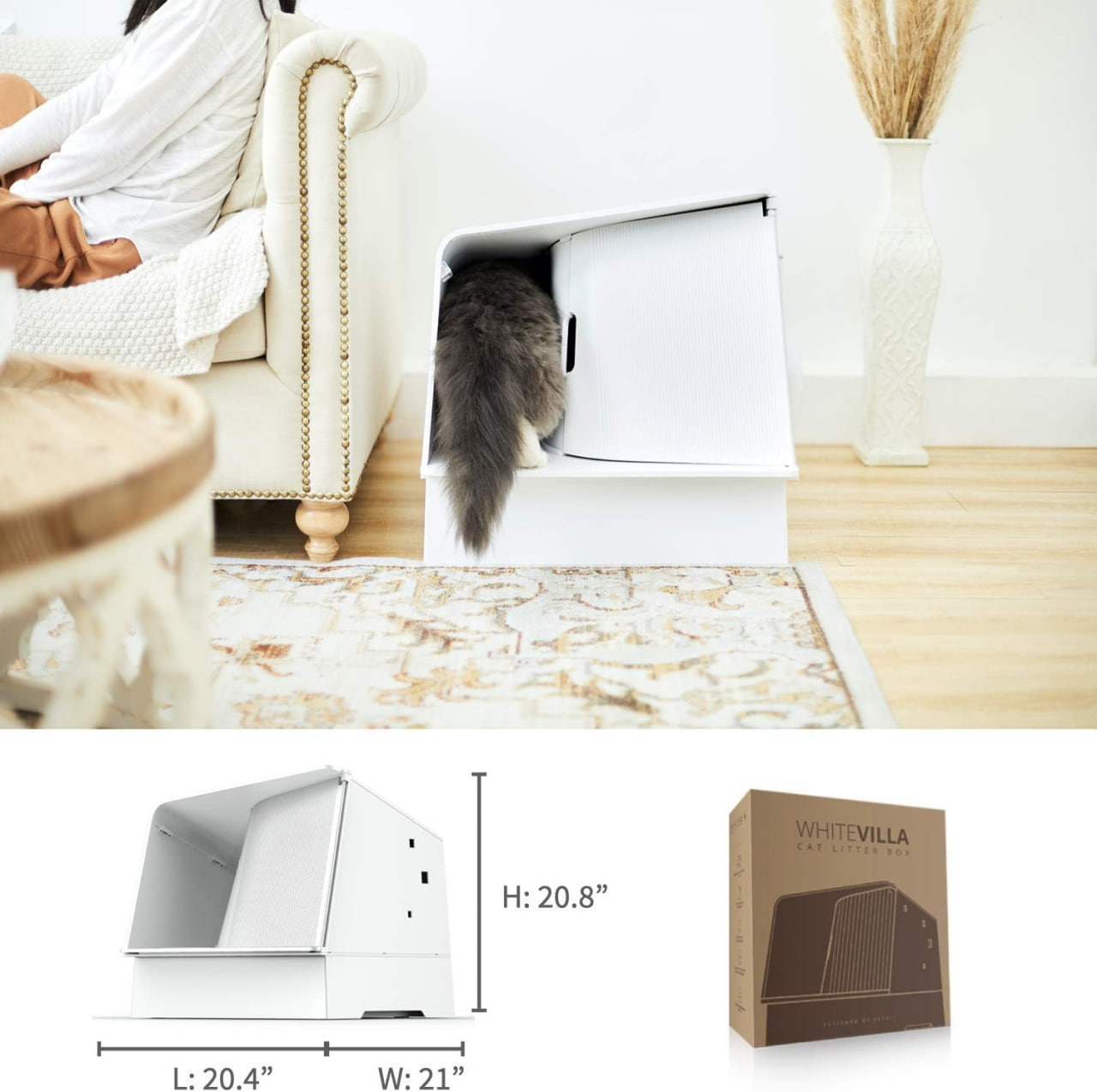 PETKIT White Villa Cat Litter Box | Shopee Philippines