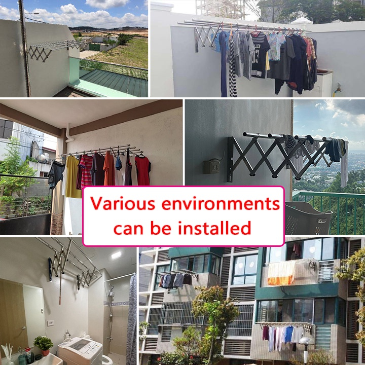 3/4/5 Sampayan Folding stainless steel clothes hanger with expansion ...