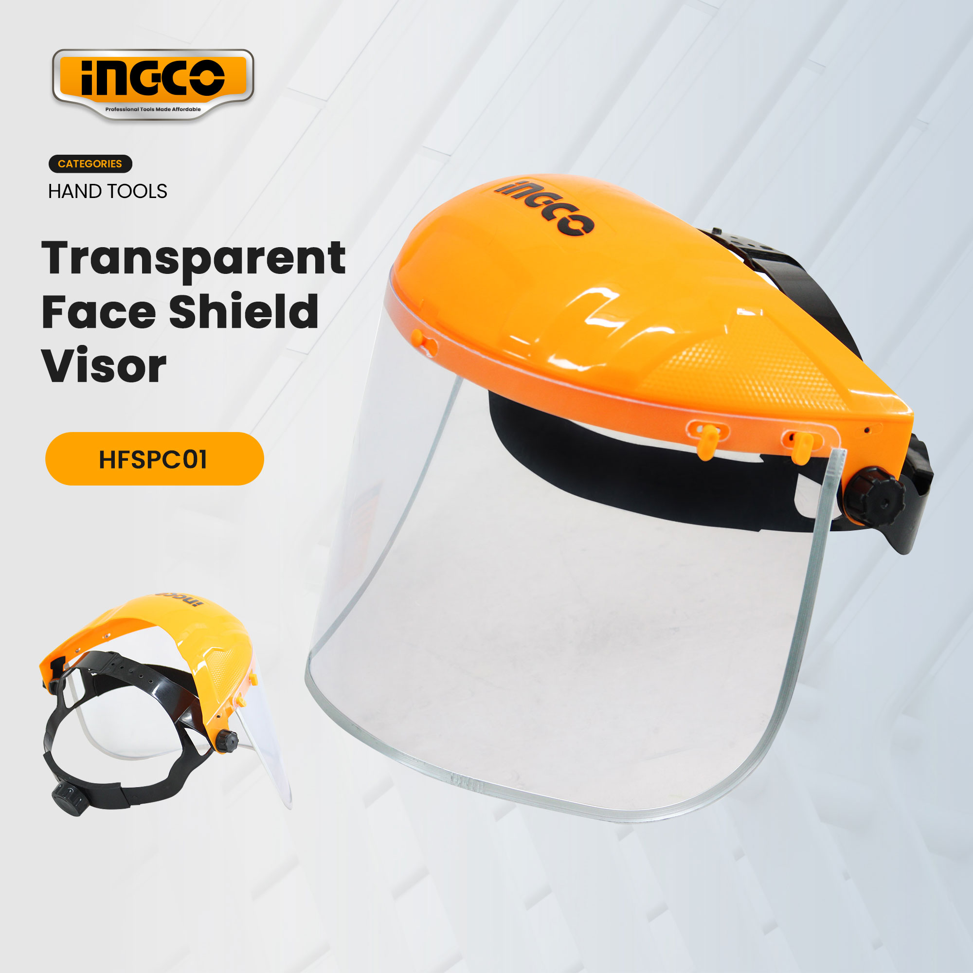 Ingco Transparent Face Shield Visor Protective Covering Face Mask ...