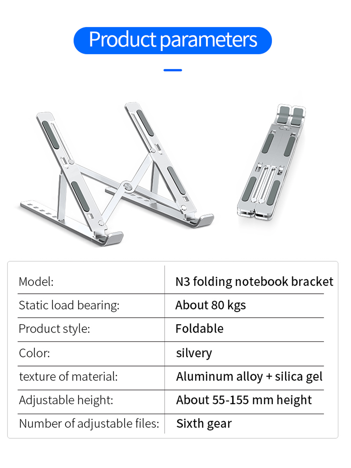 18 inch Laptop Stand Aluminum Alloy Material Foldable Portable Laptop ...