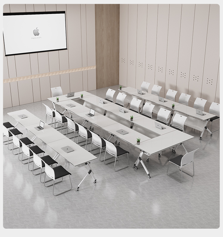 MC&HOME Folding Table Movable Study Desk 120CM with Wheels Office ...