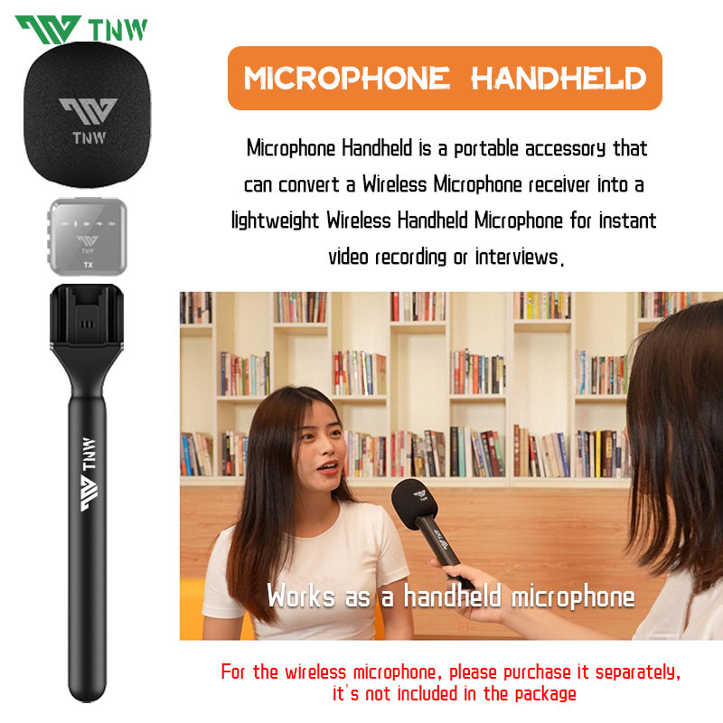 TNW Handheld Wireless Microphone Grip Stick with Windproof Sponge ...