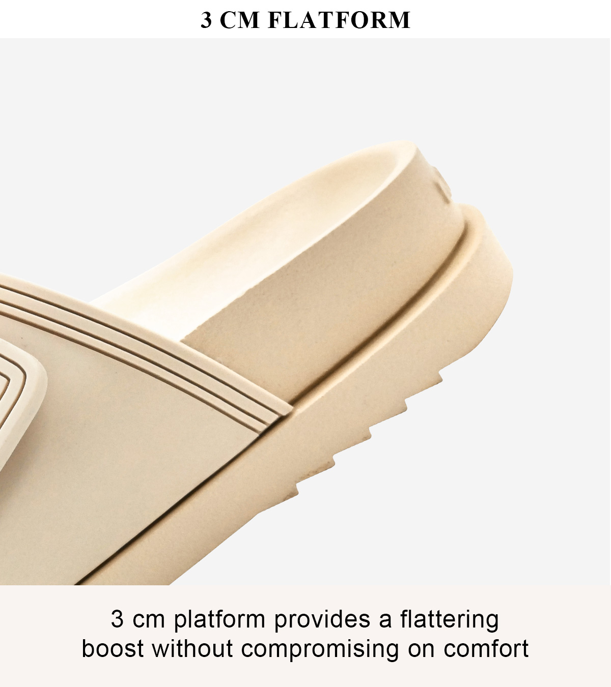 MICHAELA Chic Flat Sandals Soft Comfy Waterproof Slip-On Chunky Slide ...