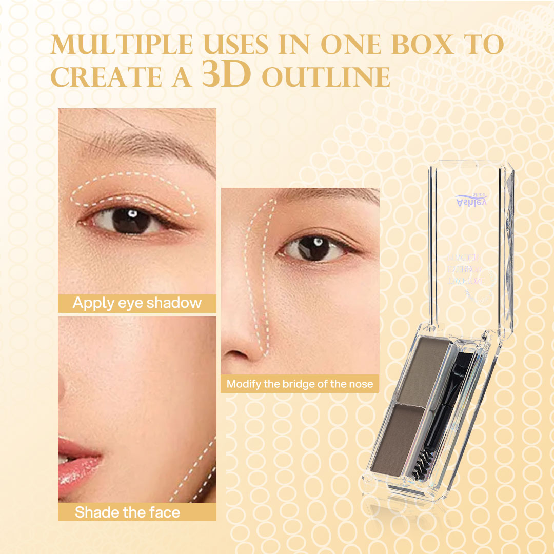 Ashley Shine Bi-Color Eyebrow Powder Waterproof Eyebrow Cream Long ...