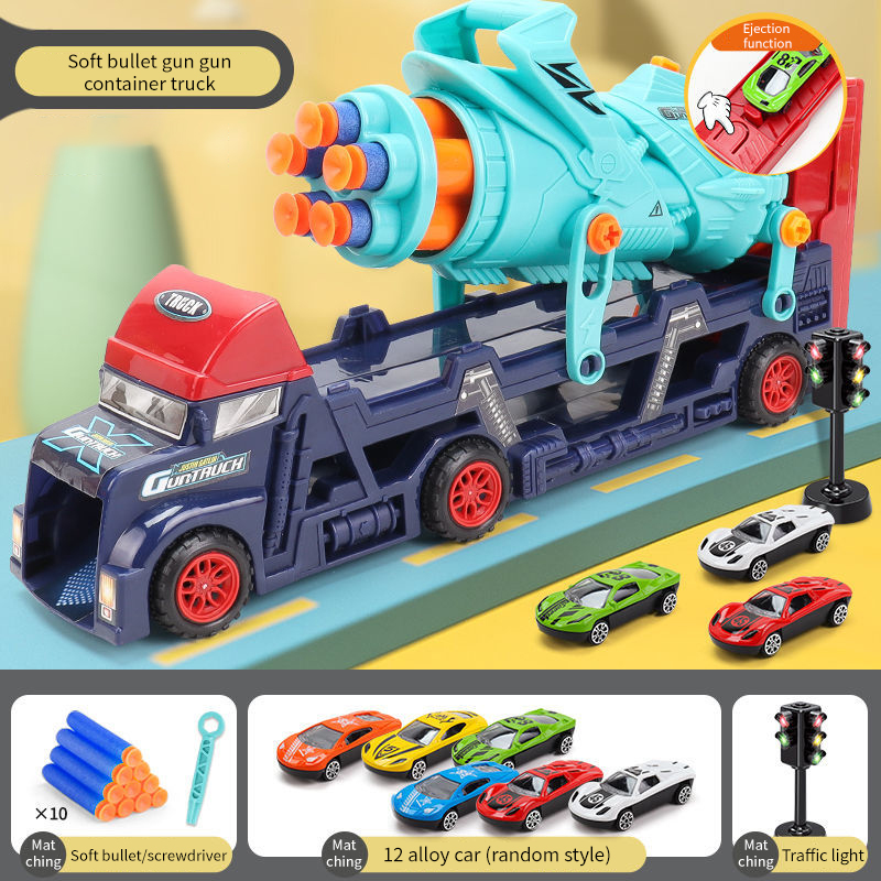 YUNLEO Deformed Folding Container Ejection Car Children's Alloy Multi ...