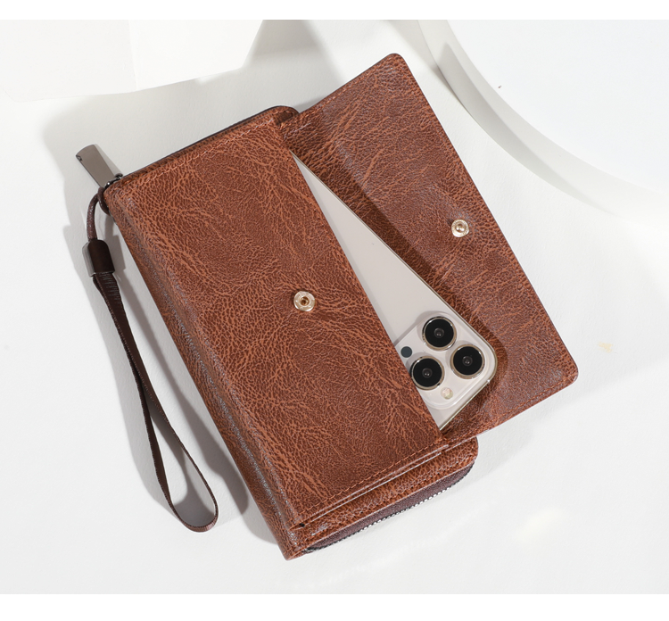 High End Hand Long Leather Wallet For Men Women Long PU Leather Premium ...