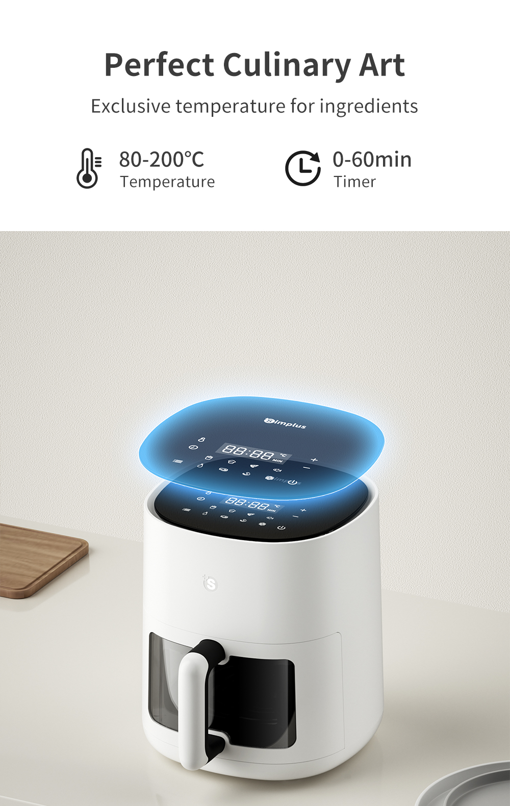 INSSA x Simplus 5L Air Fryer Viewable Window Touch Screen Multi-function Household Use Gen-S C1 ...