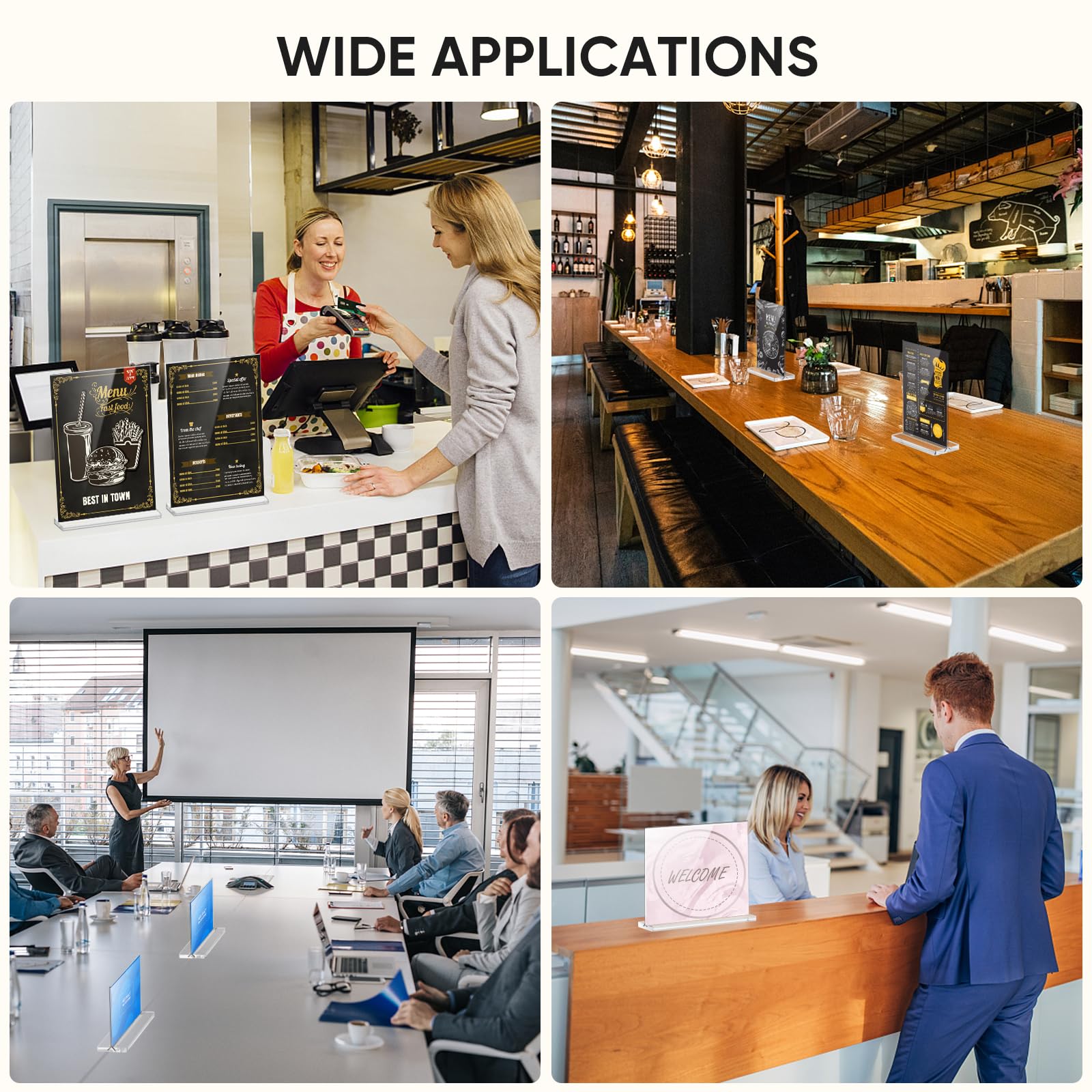 Acrylic Double Sided Menu Holder Display Stand A4/A6/5 For Business ...