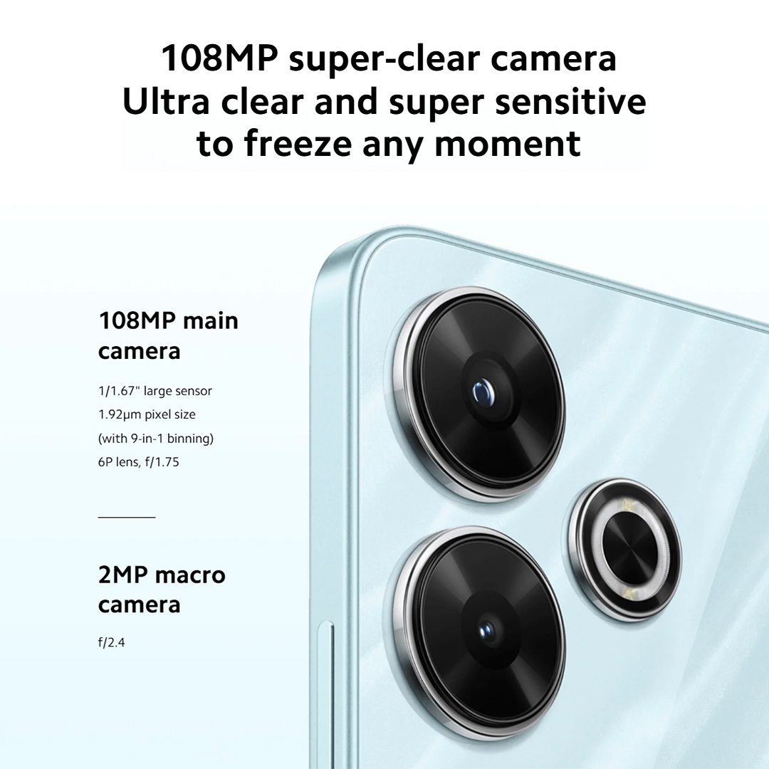 Xiaomi Redmi 13 Smartphone | 8GB+256GB | MTK Helio G91-Ultra | 108MP ...