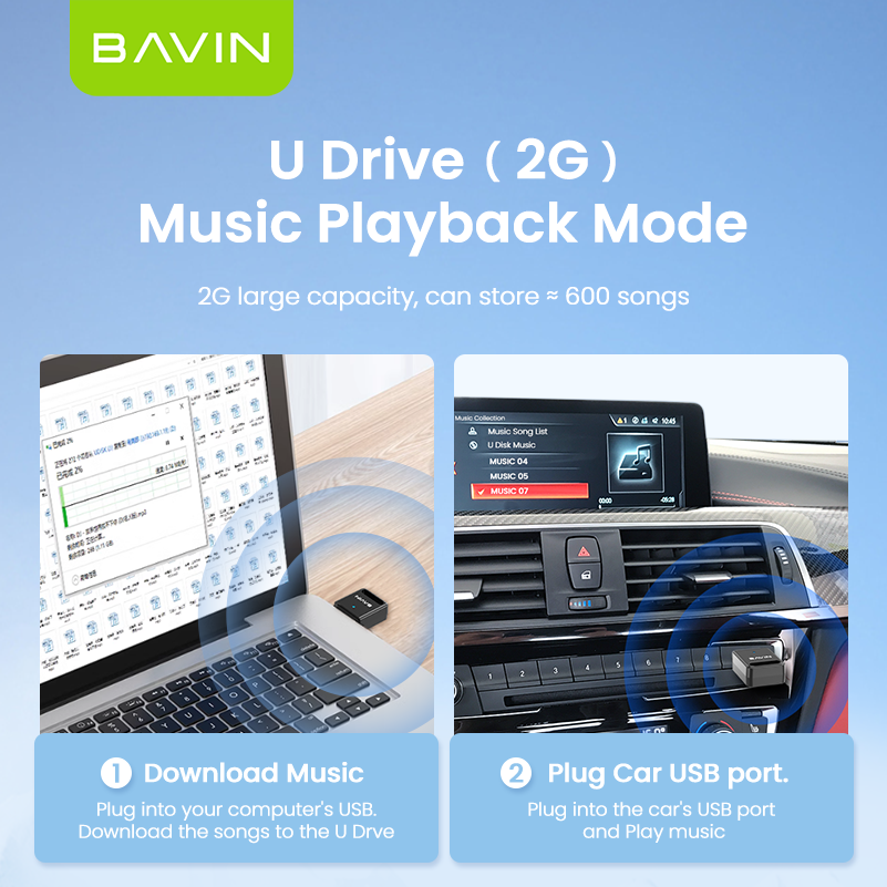 BAVIN 10 HD Sound BT 5.3 Music Receiver Plug and Play w/ 20m Distance ...