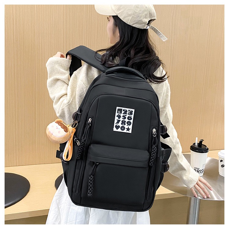 Mumu 9040 Cute Students Back Pack Plain Large Capacity Unisex Bag For ...