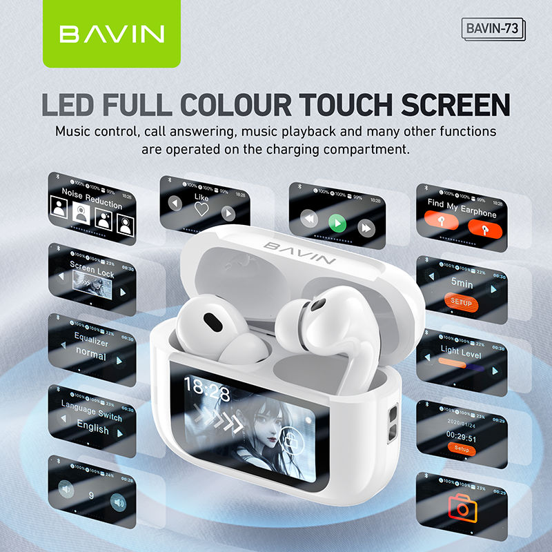BAVIN BA73 ANC Multifunction In-Ear Wireless Earphone BT w/ Noise ...
