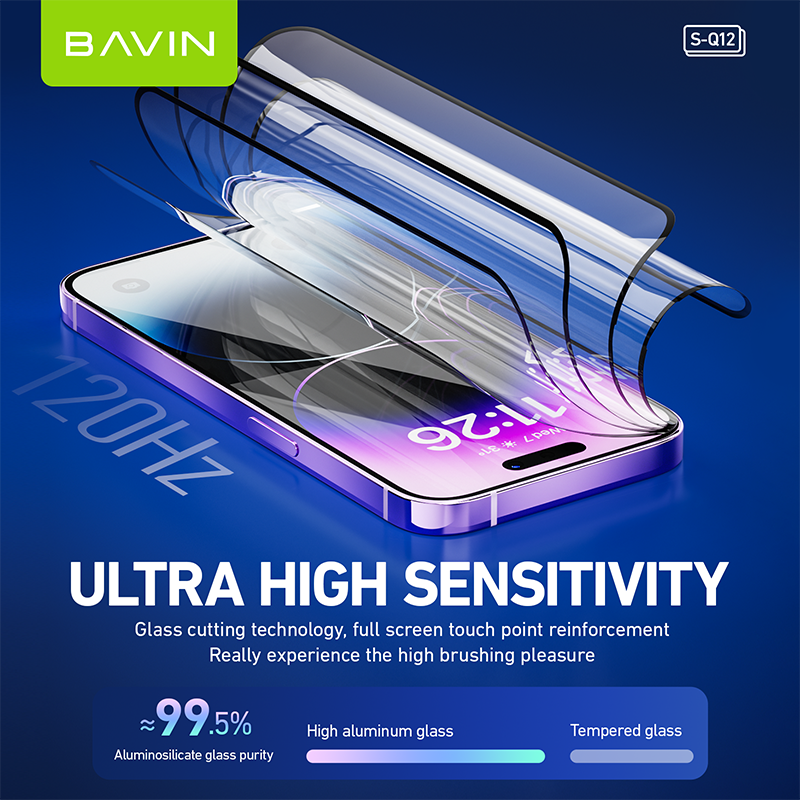 BAVIN Q12 iPh Series Tempered Glass Original Screen Display Drop-Proof ...