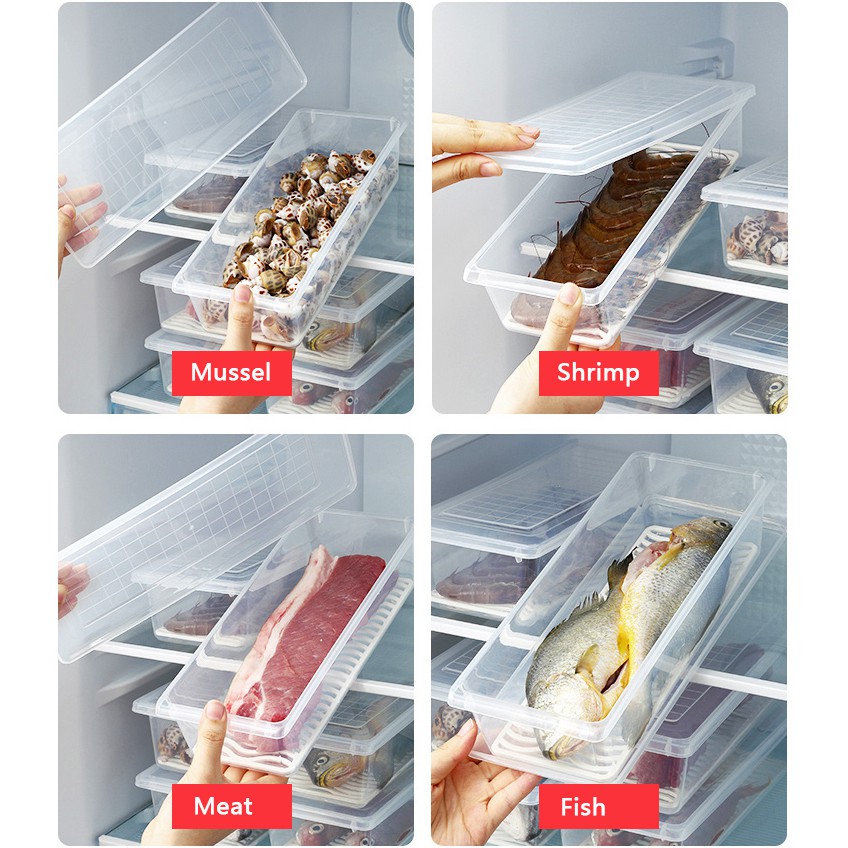 Large size Fruits meat fish Food Drain Keep Fresh Refrigerato Fridge ...