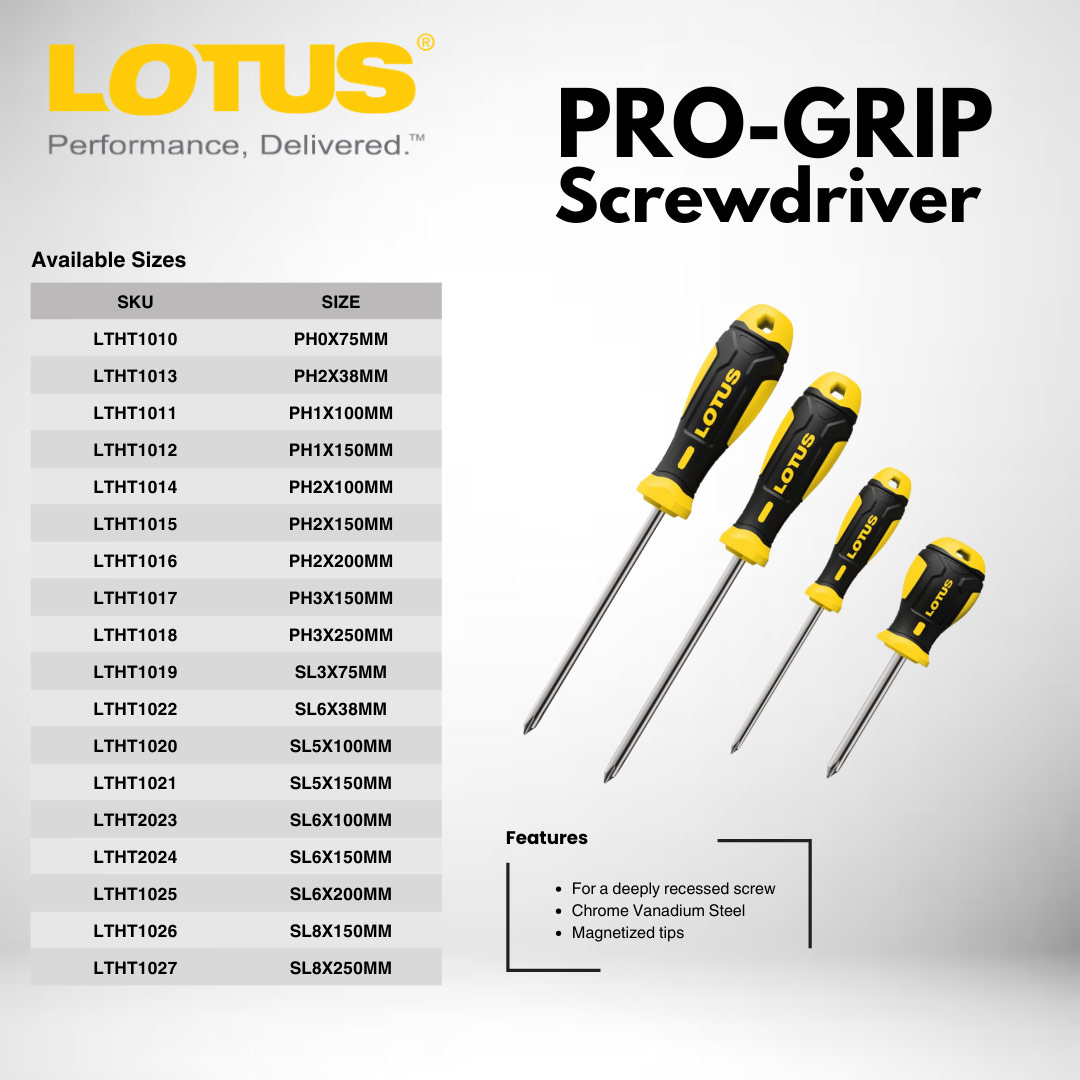 Lotus Pro-Grip Screwdriver - Hand Tools | Screw & Nut Drivers | Shopee ...