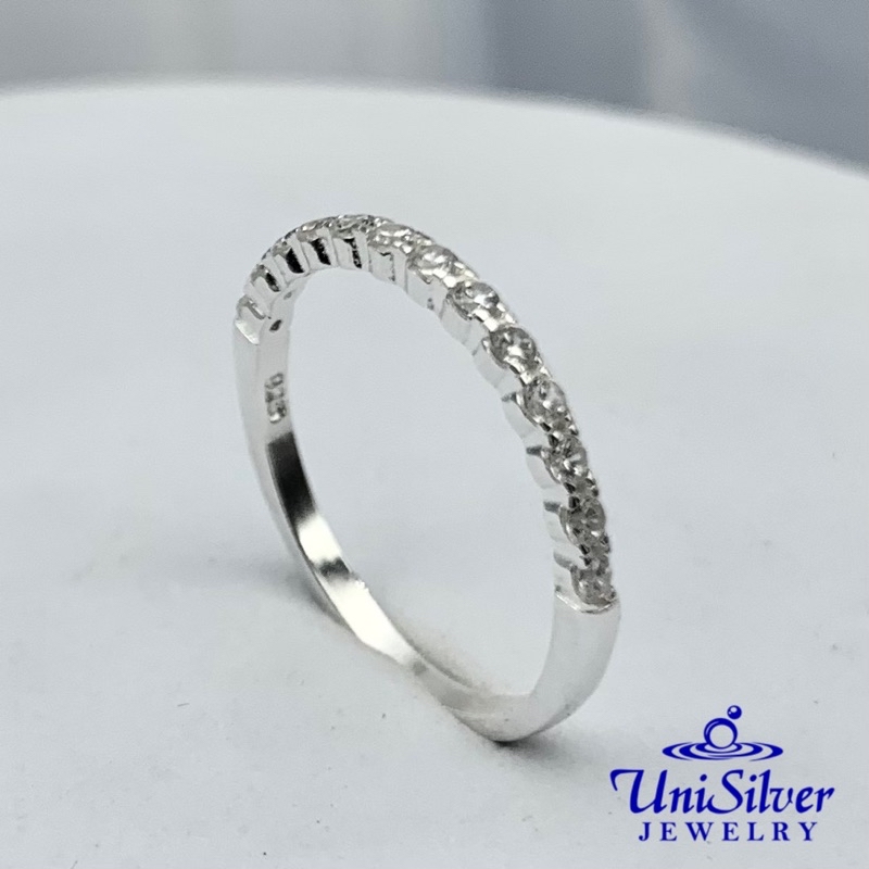Unisilver 925 Sterling Silver Thin Band Anniversary Ring (RS724-1001 ...
