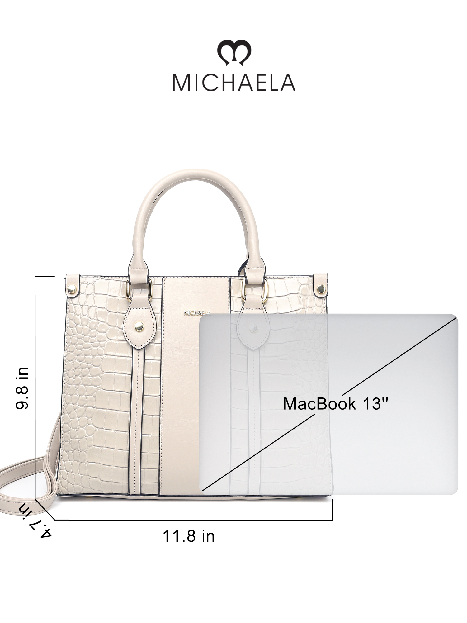 MICHAELA Glossy Satchel Bag Luxury Crocodile Sling Top Handle Bag for ...