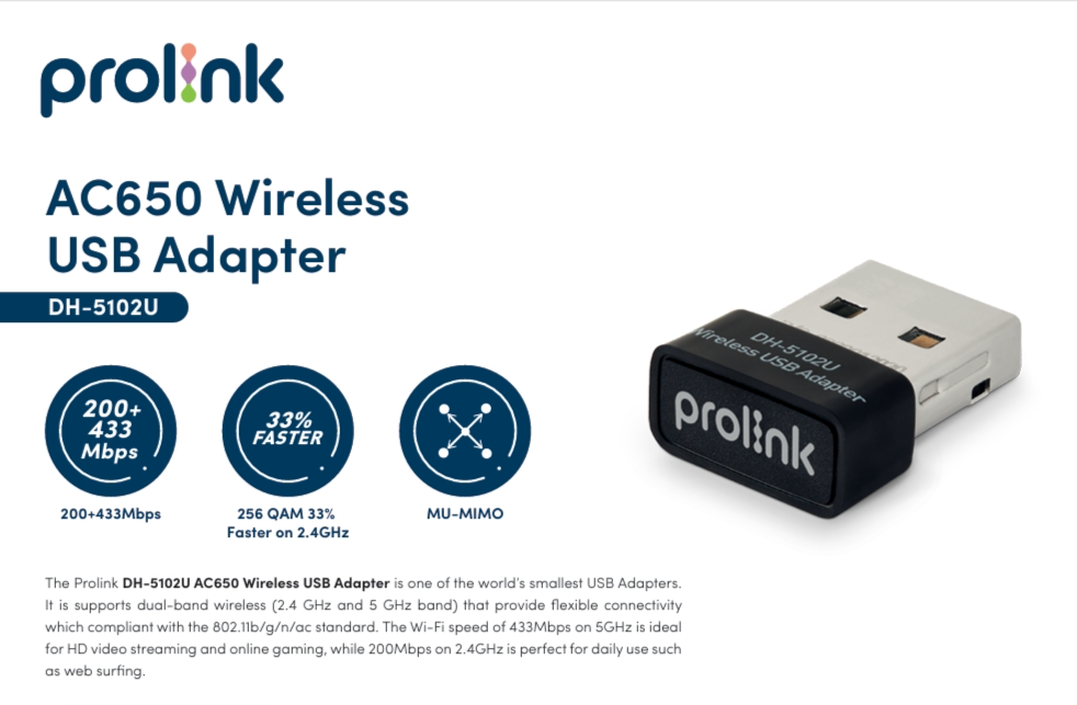 AC650 WiFi Dongle High-Speed Wireless USB Adapter | WiFi Adapter | WiFi Receiver PC & Laptop ...