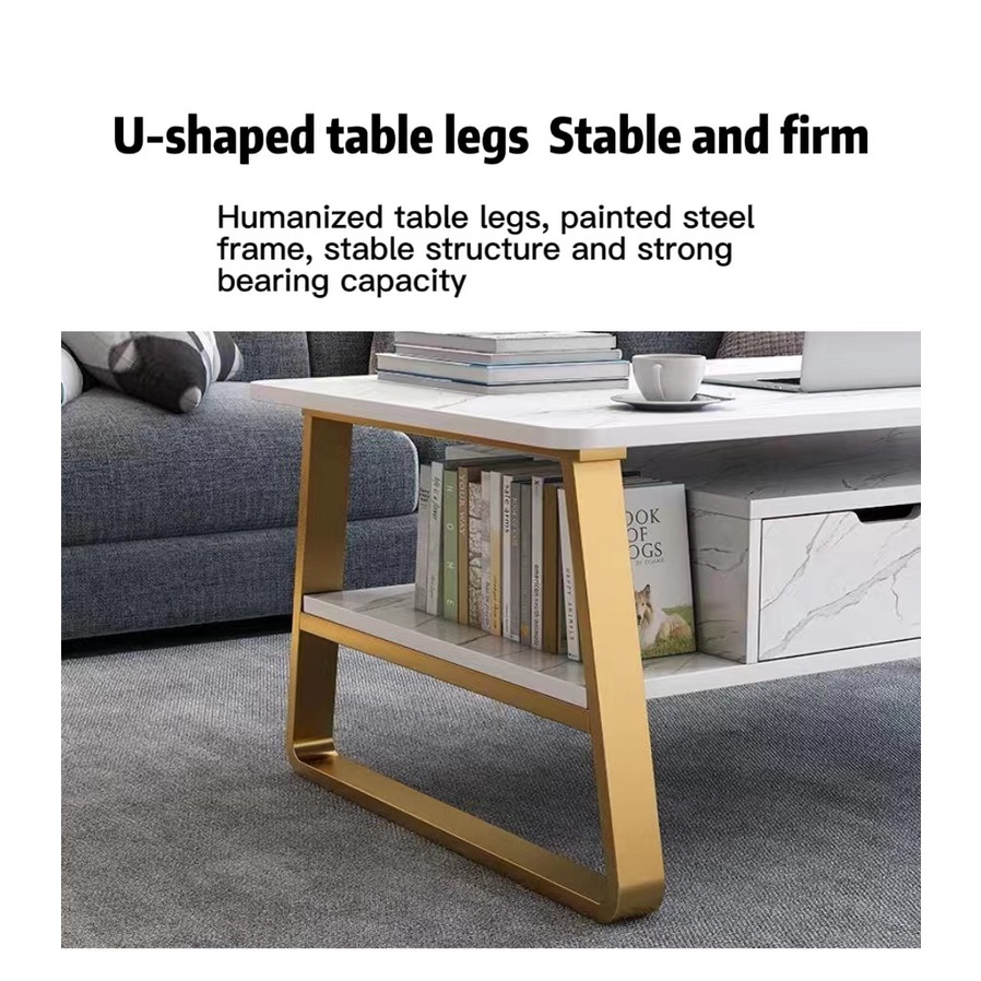 CQW.NO1 Nordic Marble Dining Table 2 Layers Dining Table Rectangular ...
