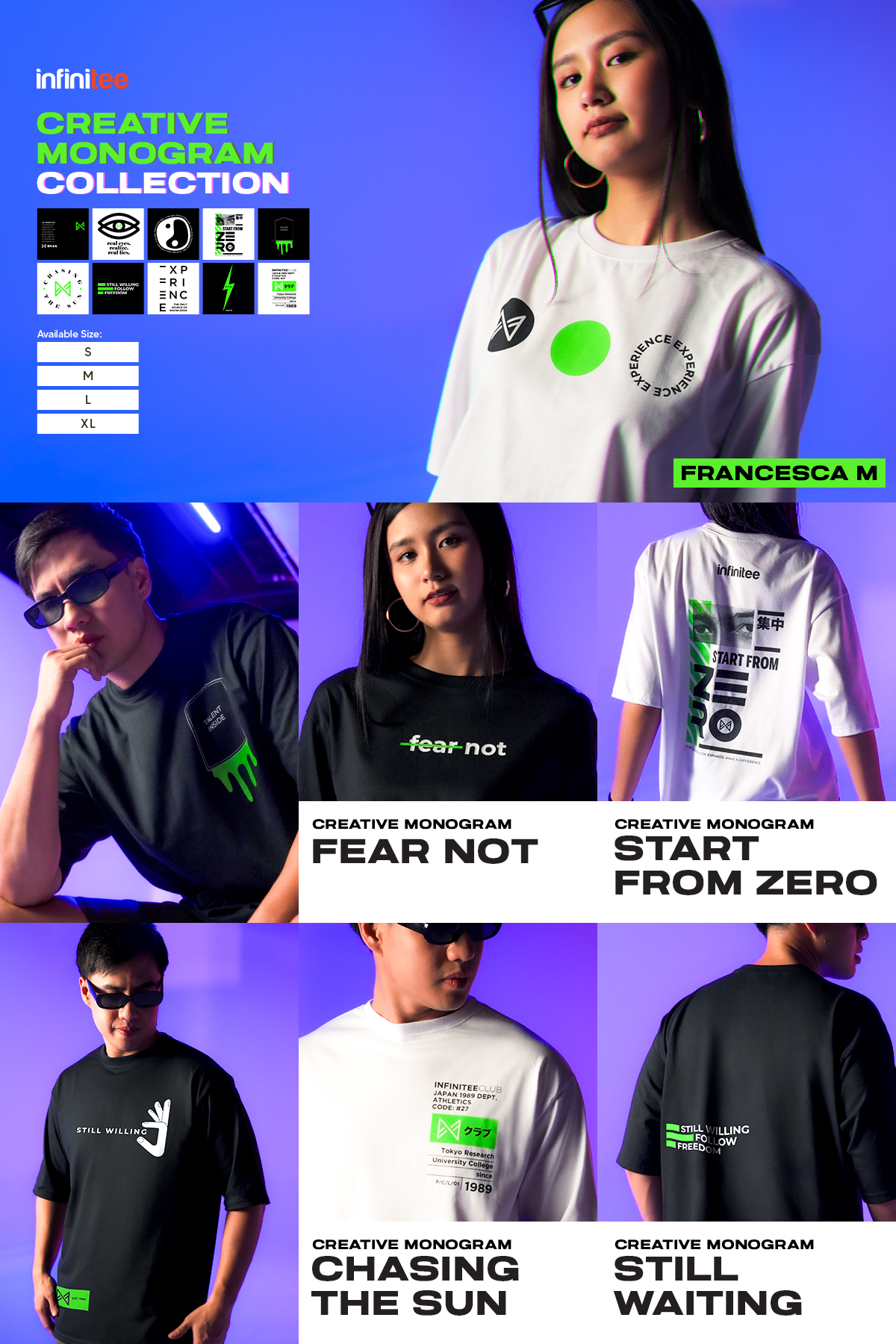 Infinitee Creative Monogram Oversized T Shirt For Men Women Oversize ...