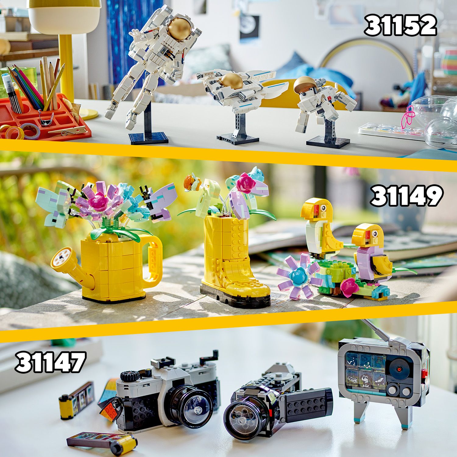 LEGO Creator 3 in 1 31147 Retro Camera (261 Pieces), Building Blocks ...