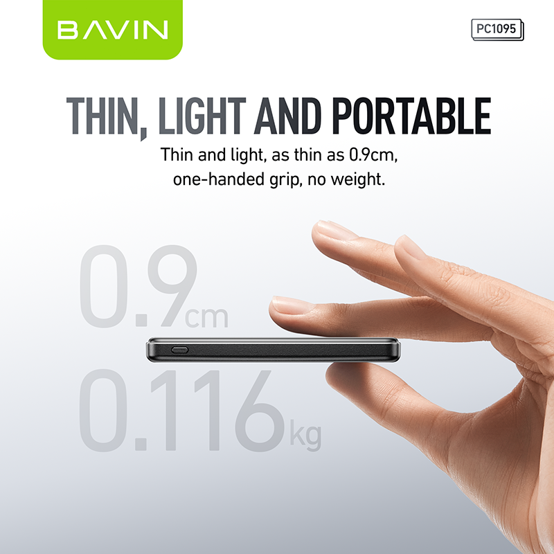 BAVIN PC1095 / PC1106 10000mAh 15W Ultra Thin Fast Charging Wireless Powerbank w/ Free Magnetic ...