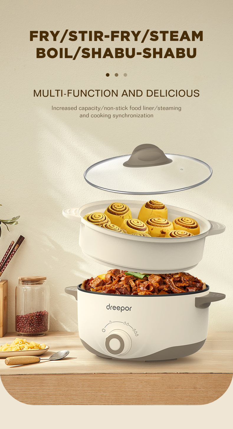 Dreepor Rice Cooker Multi Electric Cooker Hot pot Cooker Non Stick Pan ...