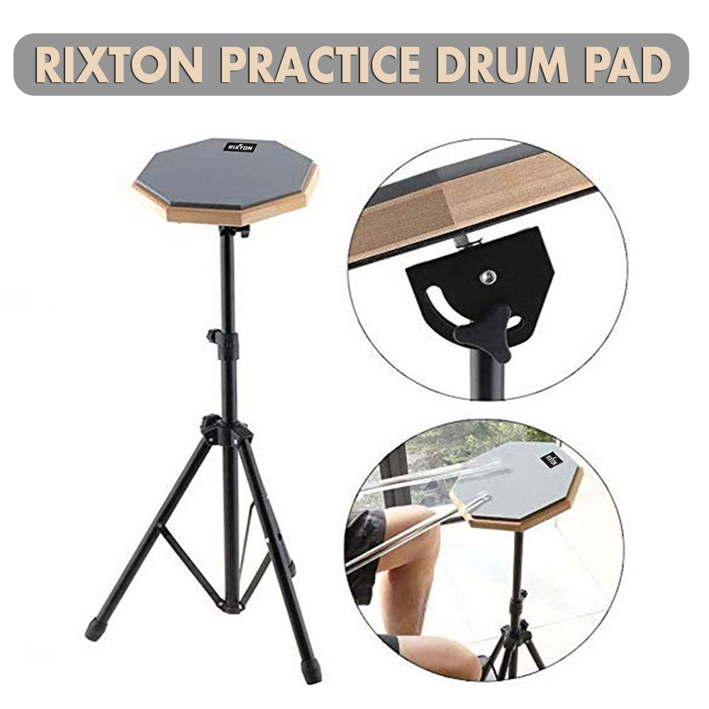 RIXTON 8 Inch Rubber Wooden Dumb Drum Practice Drum Pad Training for ...