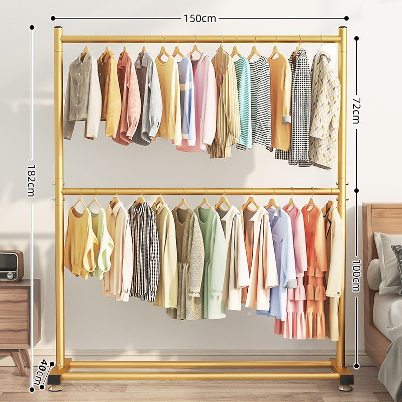 VOIVE Double Layer Indoor Stainless Steel Clothes Rod Hanger Drying ...