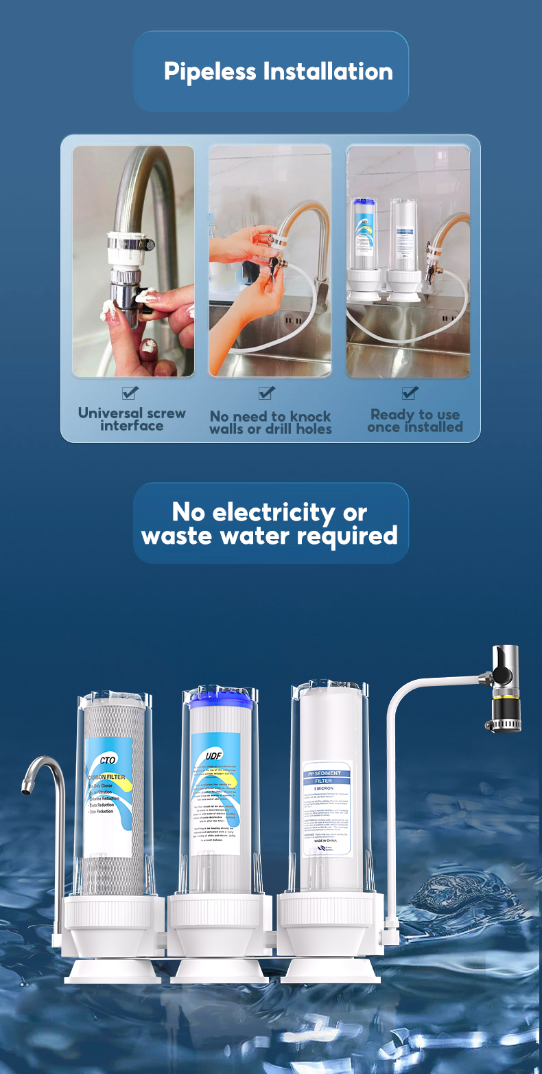 Tixx 7 In1 Water Filter Water Purifier 99% Filter PP+GAC+CB Sediment ...