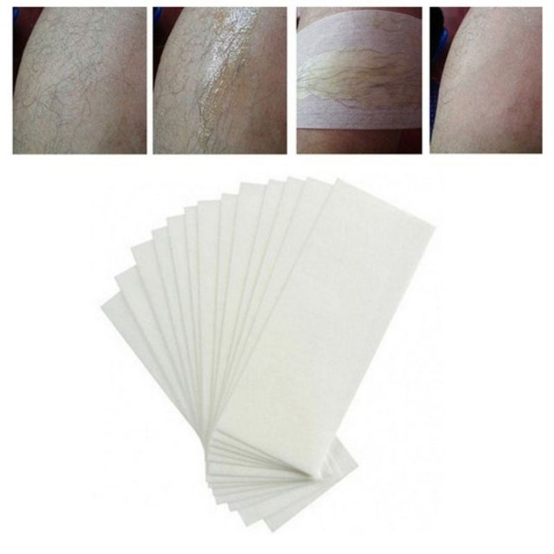 100 Pcs Hair Removal Tool Depilatory Paper Removal Wax Strips Pad ...