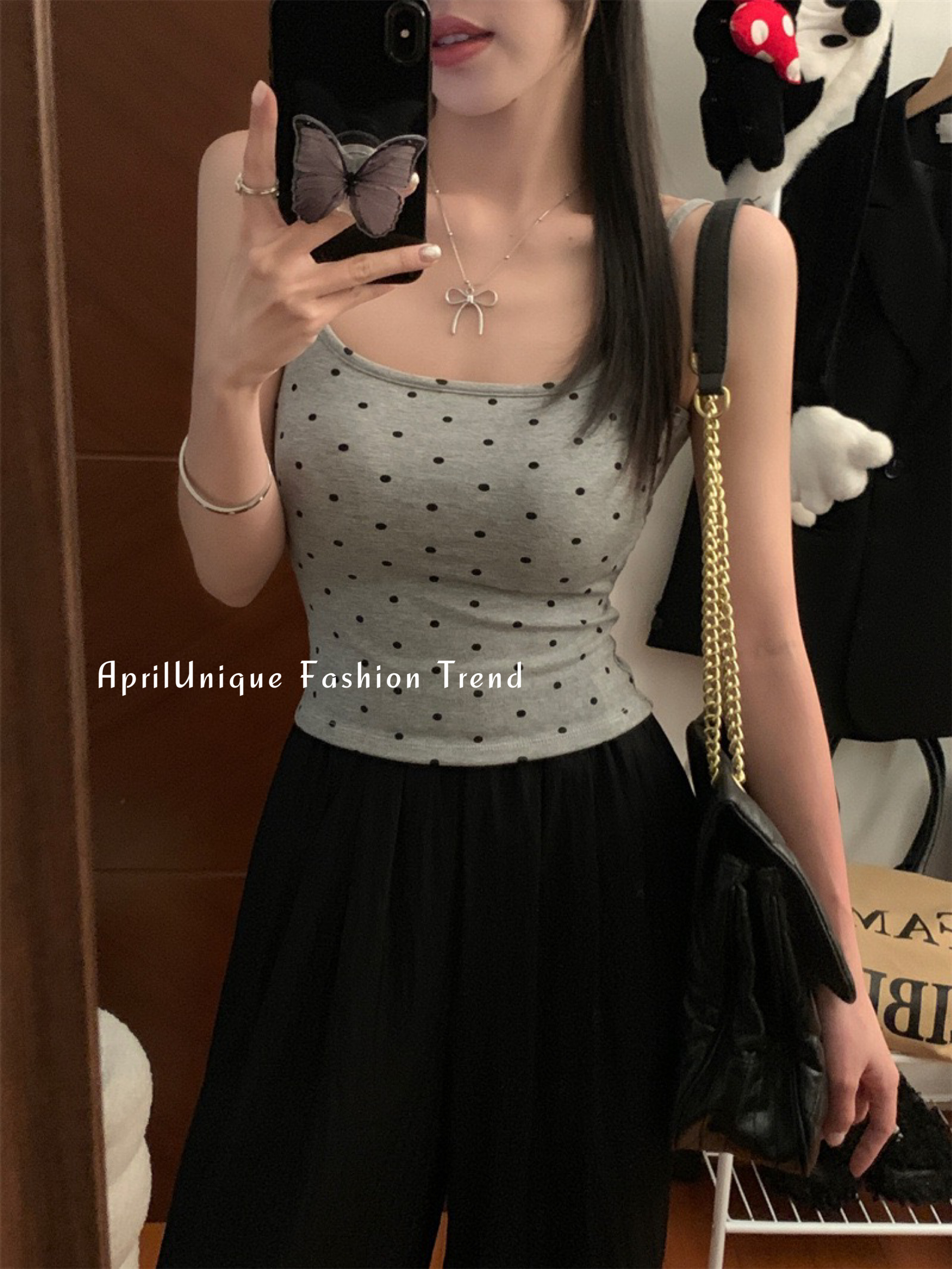 Ladies Cotton Polka Dots With Padded Sando Bra Sexy Backless Sling Back ...