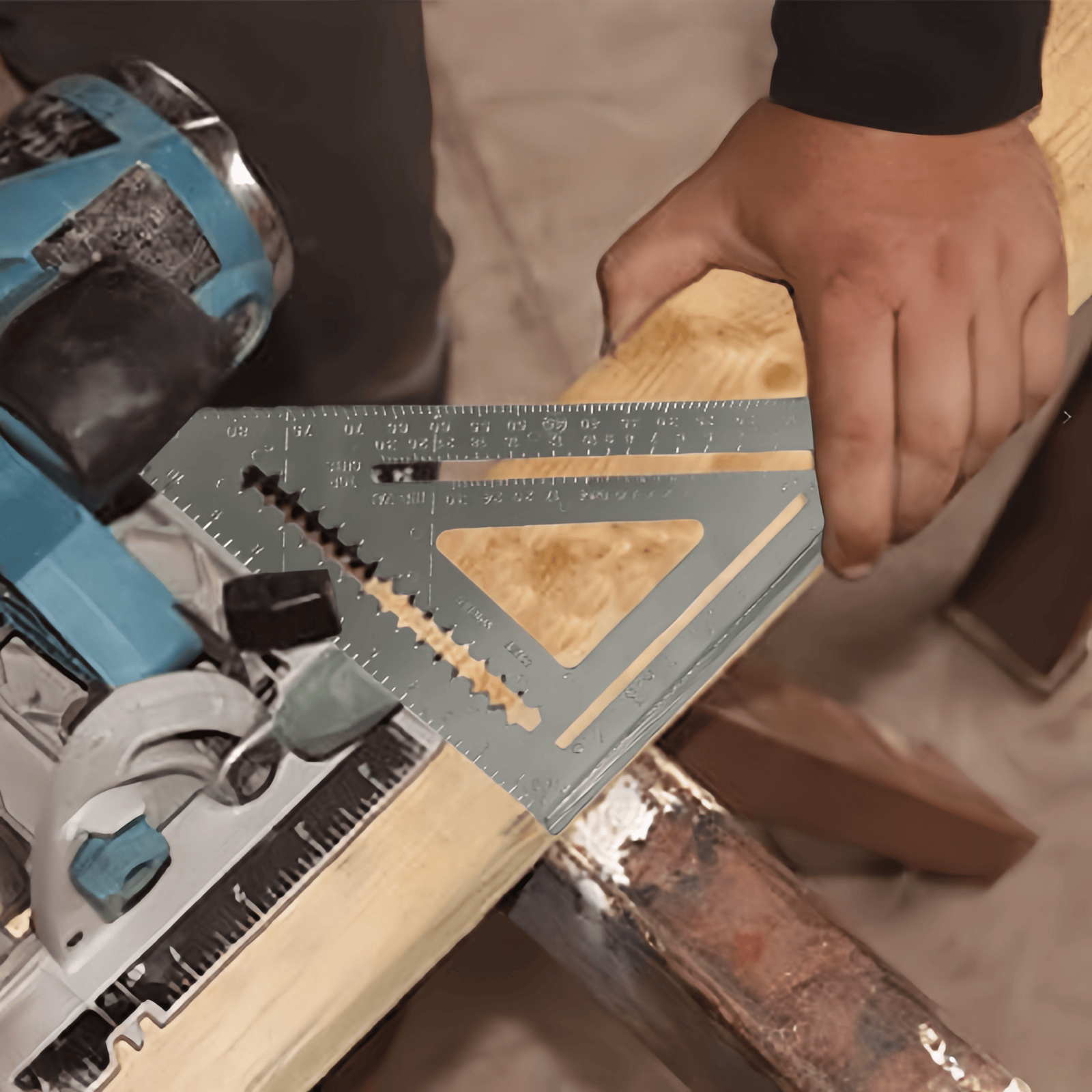 7 Inch & 12inch Aluminium Alloy Right Angle Triangle Carpentry Ruler ...