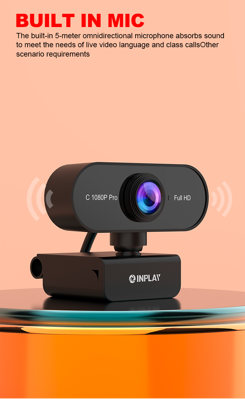 Inplay C1080PRO Web Camera HD 1080P USB 2.0 Port Hi-Speed With Mic Web ...