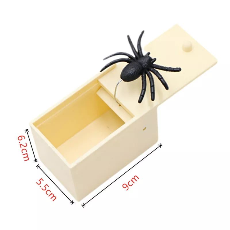 Wooden Prank Surprise Spider Box Trick Toy Halloween Trick Friend Gift ...