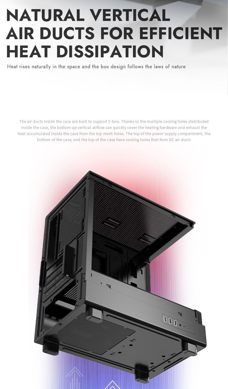 darkFlash Computer PC Case DB330M M-ATX A-Pillarless 270 Panoramic Room ...