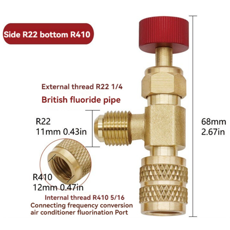 Safety Valve Adapter R410 R22 Brass Refrigerant Control Valve Air ...