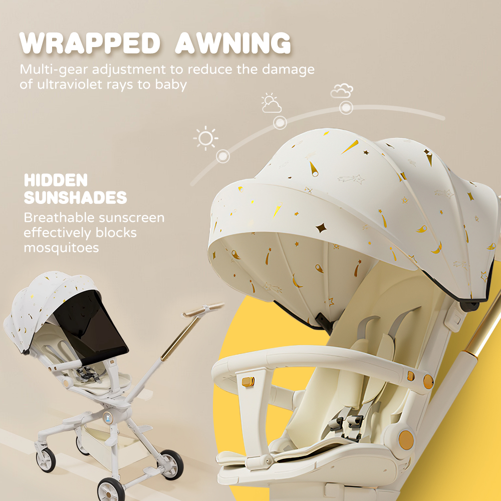 Foldable Stroller for Baby Two-Way 360 Rotating Baby Stroller Sit And ...