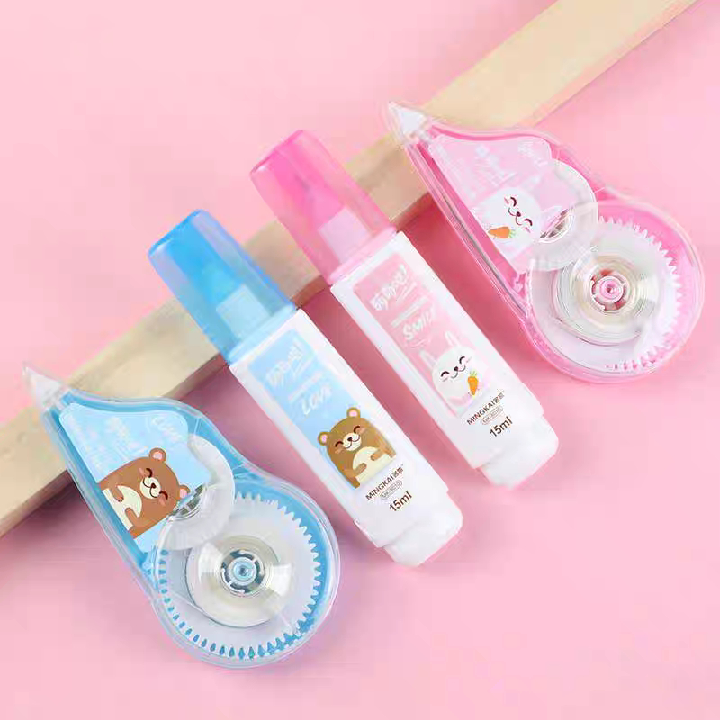 Cute Cartoon 2 in 1 Correction Pen Liquid & Correction Tape School ...
