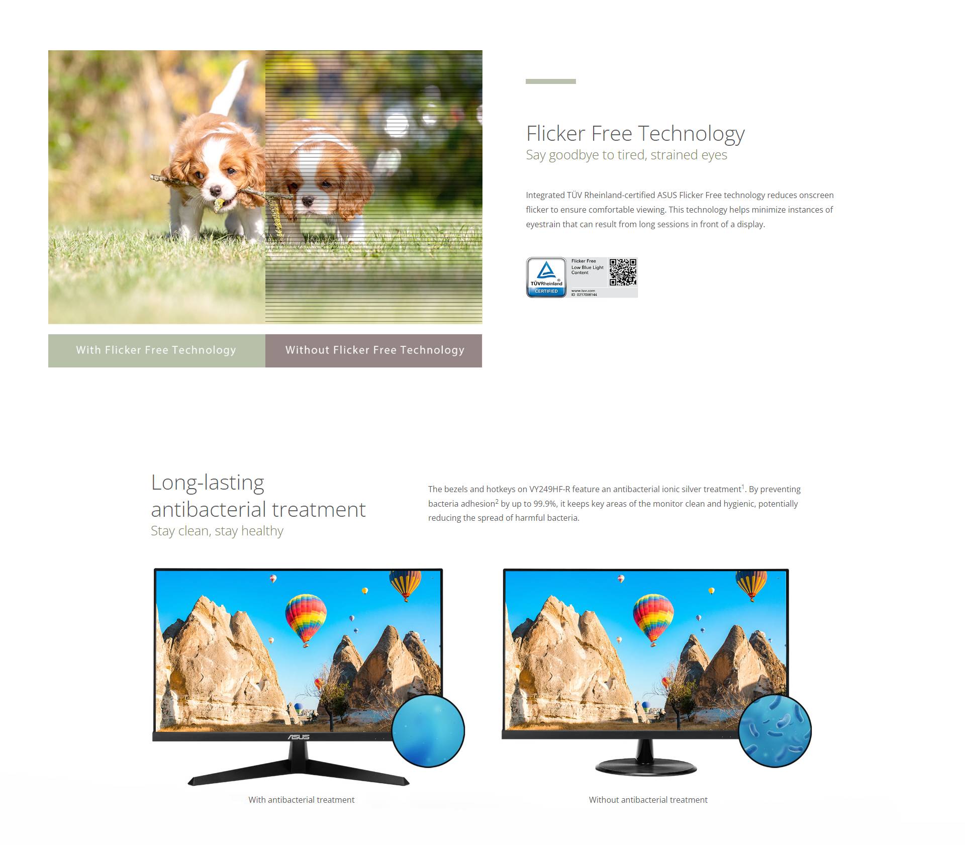 Asus VY249HF-R 24" FHD IPS Technology 1ms 100Hz Adaptive Sync Eye Care ...