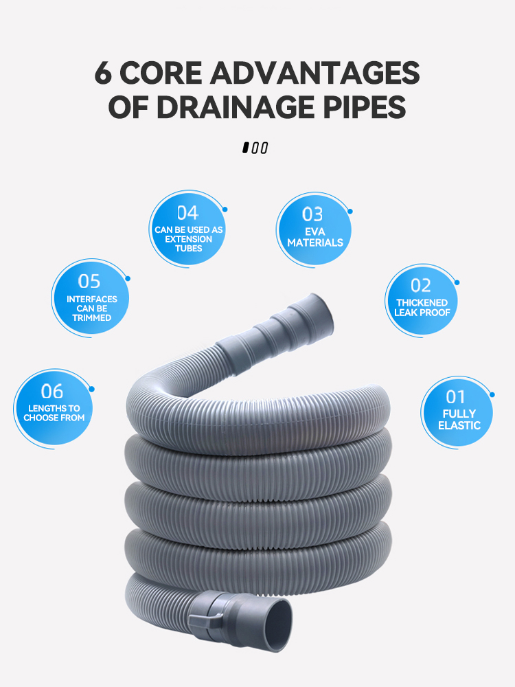 AIODIY Washing Machine Drain Hose Outlet Water Pipe drainage pipe Soft ...