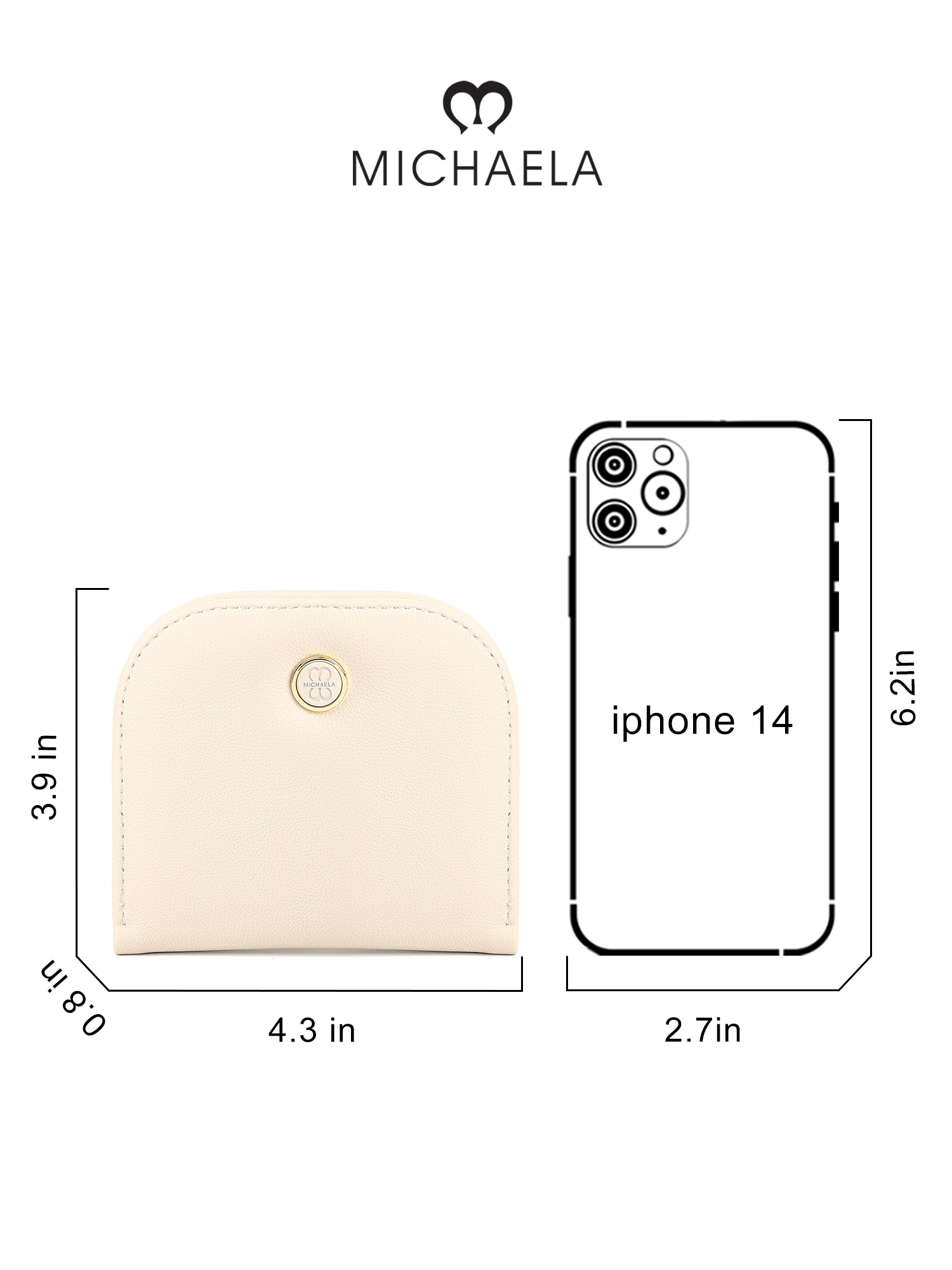 MICHAELA Bifold Short Wallet with 6 Card Holders Chic Rounded Edges ...