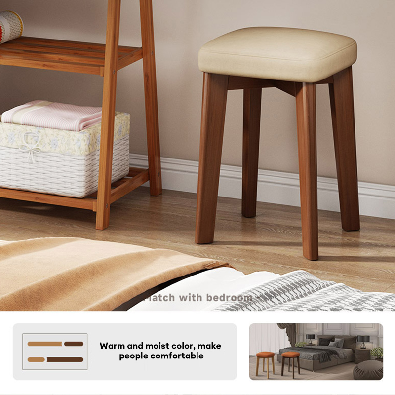 Solid Wood Square Stool Modern Home Stool Table Chair Living Room Small ...