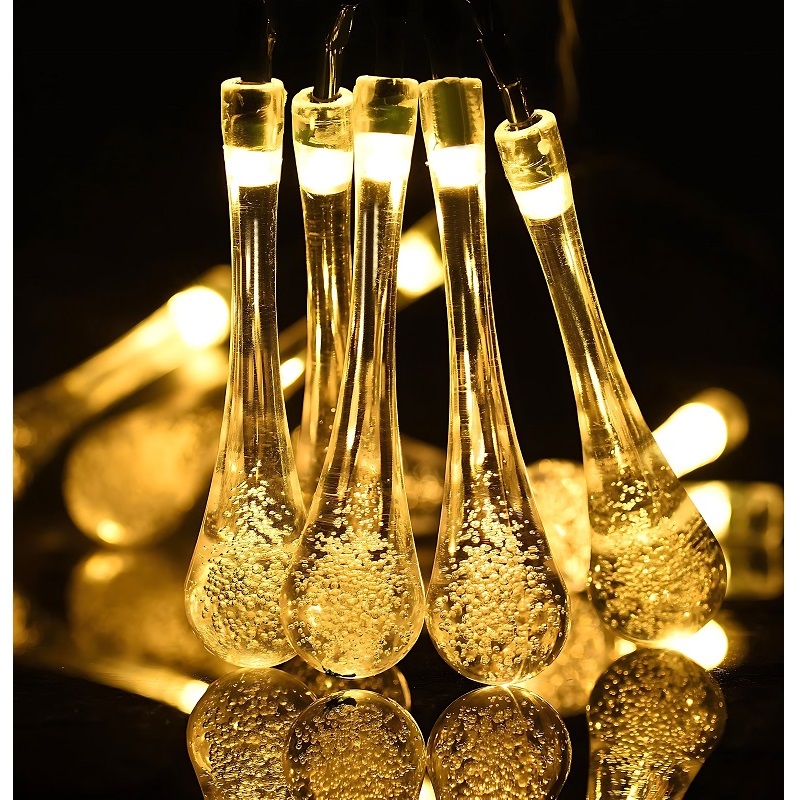 30/50/100 LED Waterproof Raindrop Solar Christmas Lights 6M/7M/12M ...