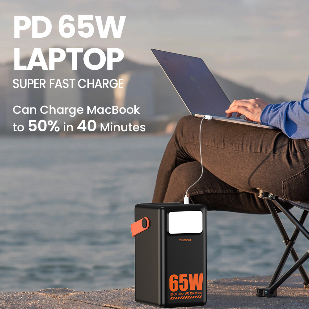 Orashare OL100APro Powerbank 100000mAh PD 65W Super Fast Charging For ...