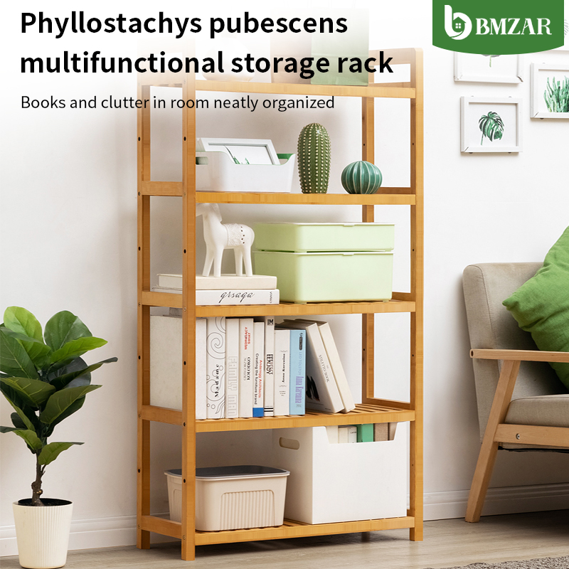 【On Hand】Bamboo Storage Rack Organzier 3/4/5Layers Wooden Rack Shelf ...